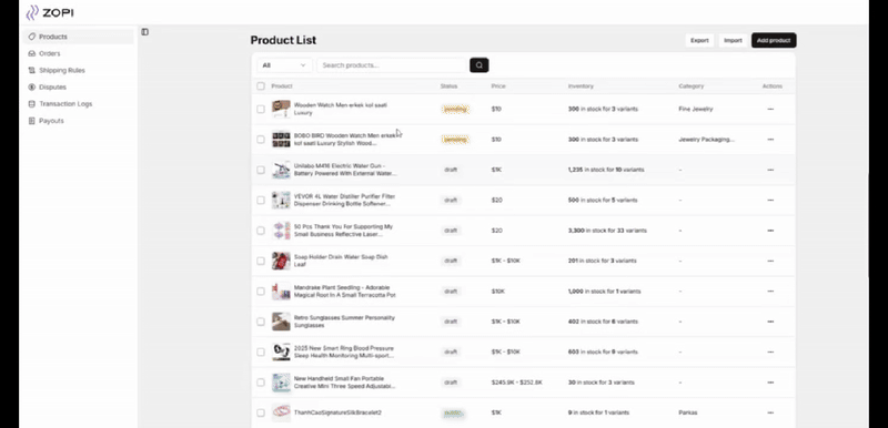 How to Manage Products in the Supplier Center on Zopi - Zopi Help Desk